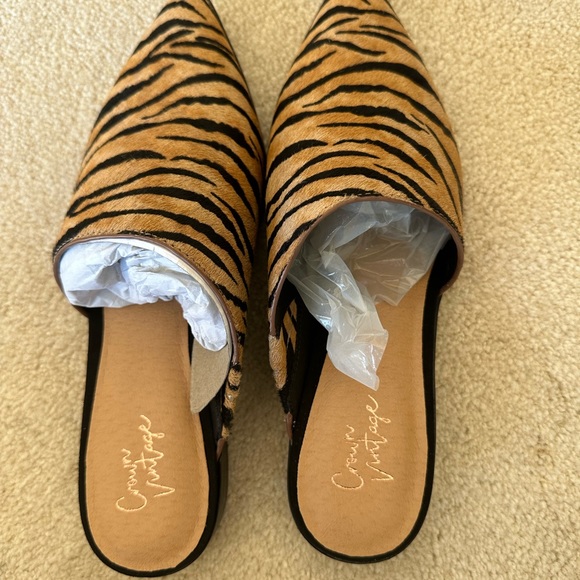 Crown Vintage | Shoes | Crown Vintage Mules With Real Cow Hair Made In ...